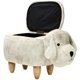 Critter Sitters 15-In. Seat Height Light Gray Dog Animal Shape Storage ...