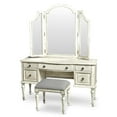 Highland Park Rustic Ivory Wood Vanity Bench - Walmart.com