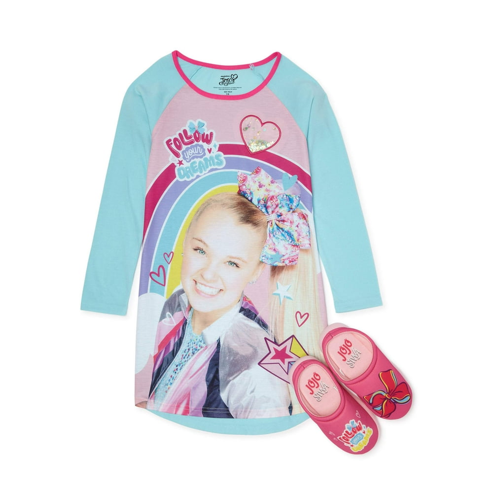 JoJo Siwa - Jojo Siwa Girls Pajama Nightgown Sizes 4-12 - Walmart.com ...