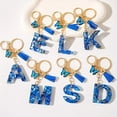 1pc of Car Keychain, Blue Butterfly Tassel A-Z Initial Keyring, a ...