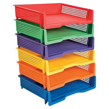 Storex Plastic Storage Tray with Lid, Letter-size Paper Sorter, Yellow ...
