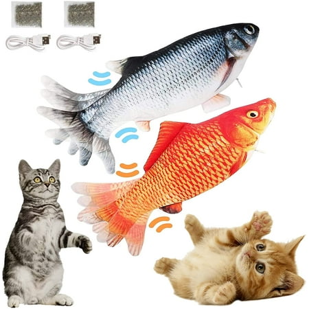 2 Pack Flopping Fish Cat Toy, 11.8 Inch Electric Moving Fish Toys ...