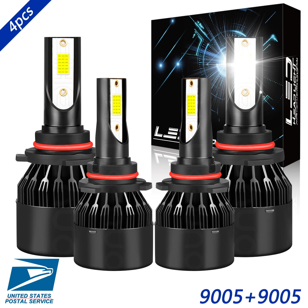 Obndvu for Hyundai Sonata 2016-2019 LED Headlight Bulb 9005 High Low Beam 6000K White 4pcs ...