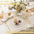 60Pcs Clear Plastic Plates,Clear Disposable Plates With Gold Rim,Heavy ...