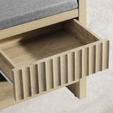 ARKANTOS Fluted Shoe Benches for Entryway with Storage Cushion and 2 ...
