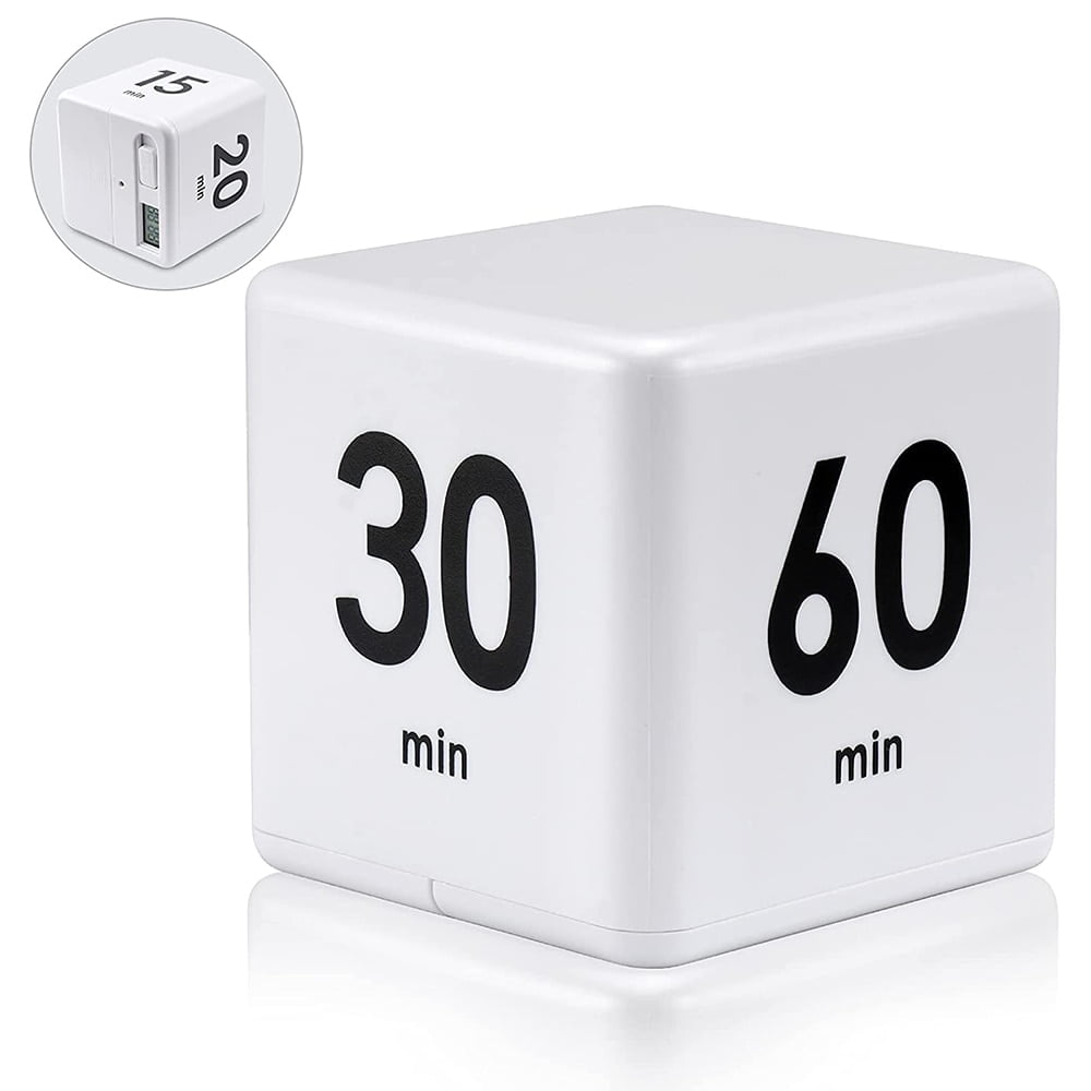 Portable Cube Timer Digital Kitchen Timer Countdown Alarm 15-20-30-60 ...
