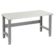 Mobile Adjustable Height C-Channel Leg Workbench, Steel, 48"W x 30"D ...