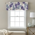 Blue Gray Palm Leaf Valances for Windows Country Vintage Minimalist ...