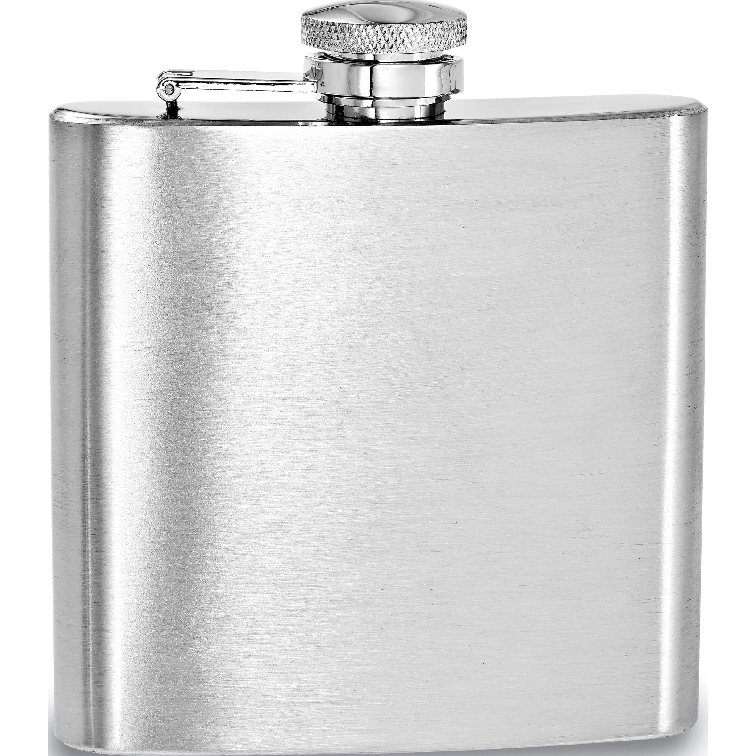 Fashion Brushed Stainless Steel 6 Oz Square Flask (4 X 4.5) Made In ...