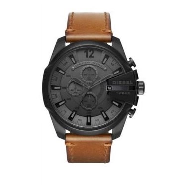 Diesel Men's Mr. Daddy DZ7394 Watch, Brown Leather Strap, Quartz, 30m ...