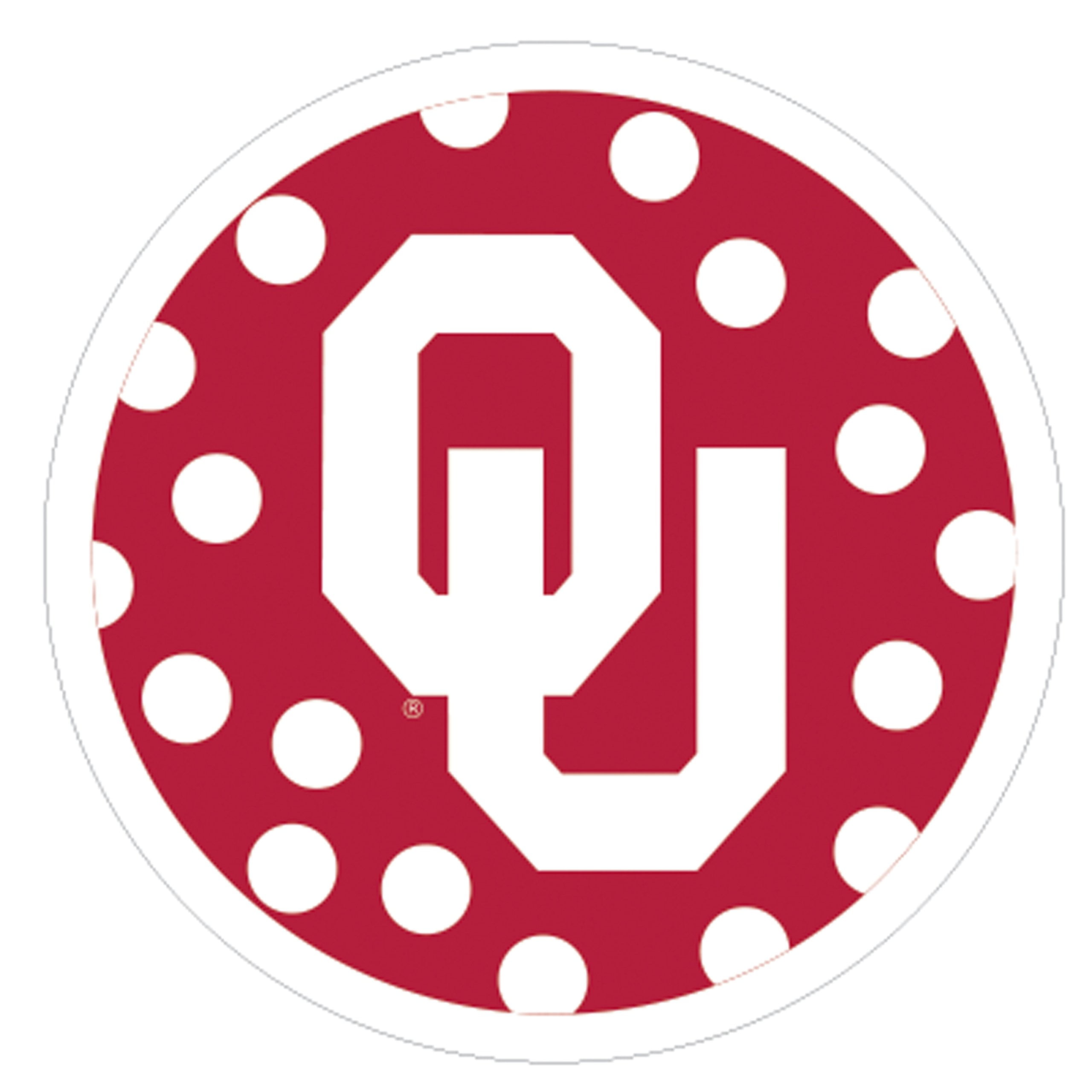 Oklahoma Decal (RED POLK DOT OU DECAL (4''), 4 in) - Walmart.com