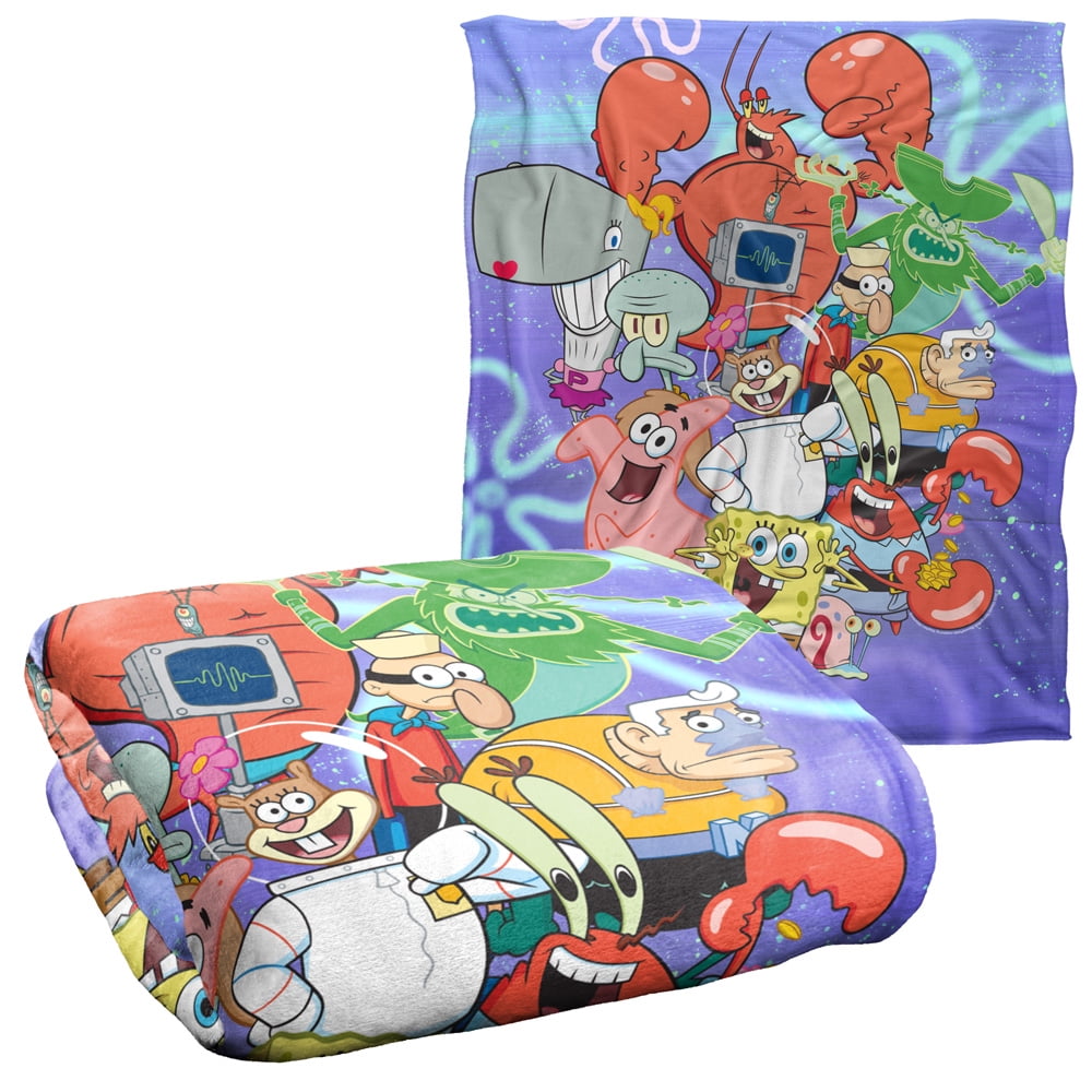 Spongebob Blanket, 50"x60" Spongebob Character Group Silky Touch Super ...