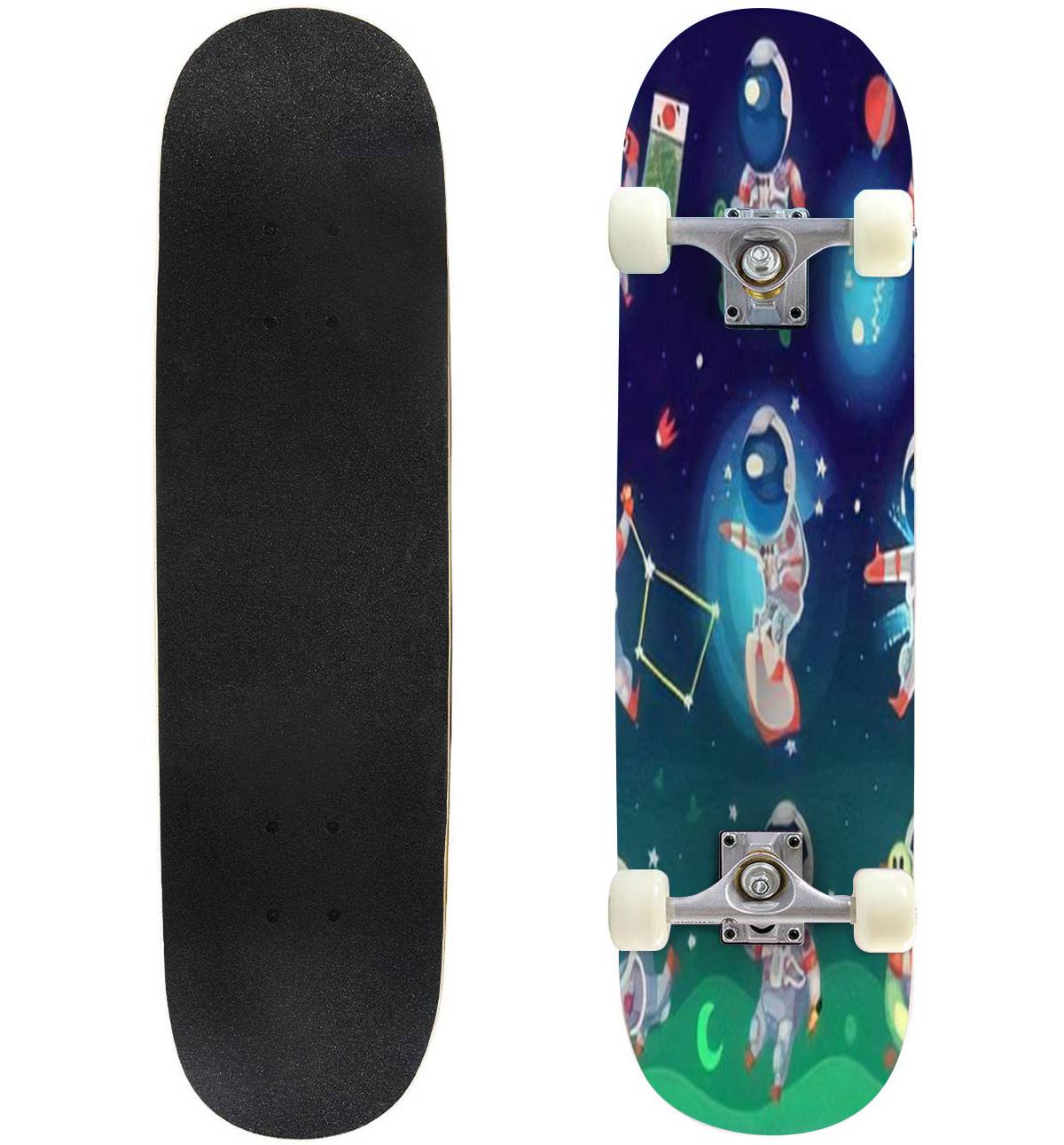 Set of cute astronauts in space working and having fun Isolated images ...