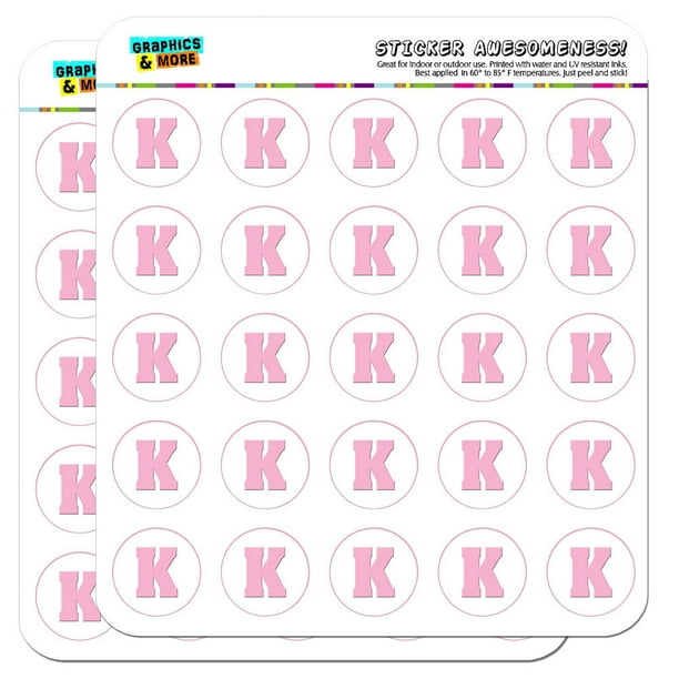 Letter K Initial Baby Girl Block Font Pink Shower 1" Scrapbooking ...