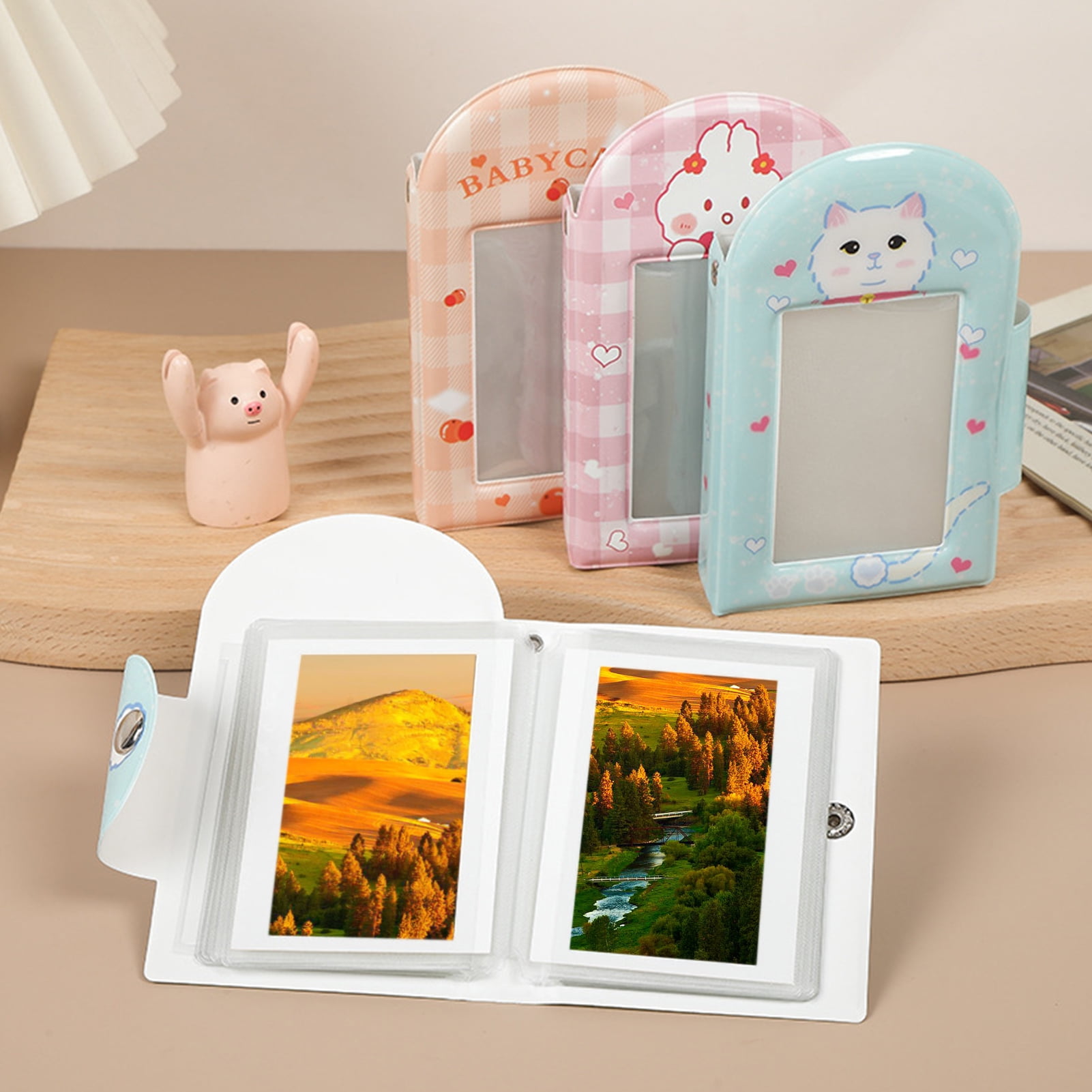 Waroomhouse 14 Sheet Photo Album Transparent Fillable Pouch Cartoon ...