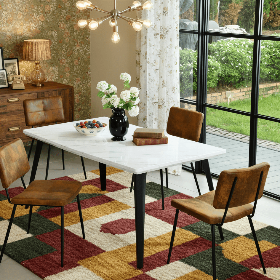 Click here for Homy Casa 5 Pieces Modern Dining Set With Faux Sue... prices