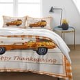 4 Piece Duvet Cover Set Twin, Thanksgiving Farm Truck Pumpkin Sunflower ...