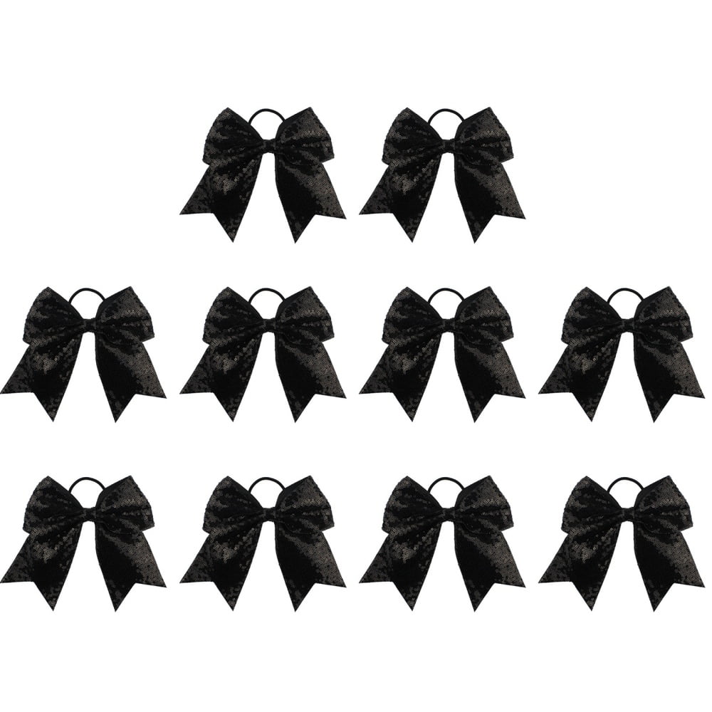Black Sequin Cheer Bow