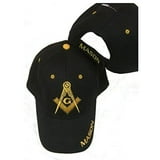 MASON Baseball Cap Freemason Masonic Black Hat Mens Adjustable ...