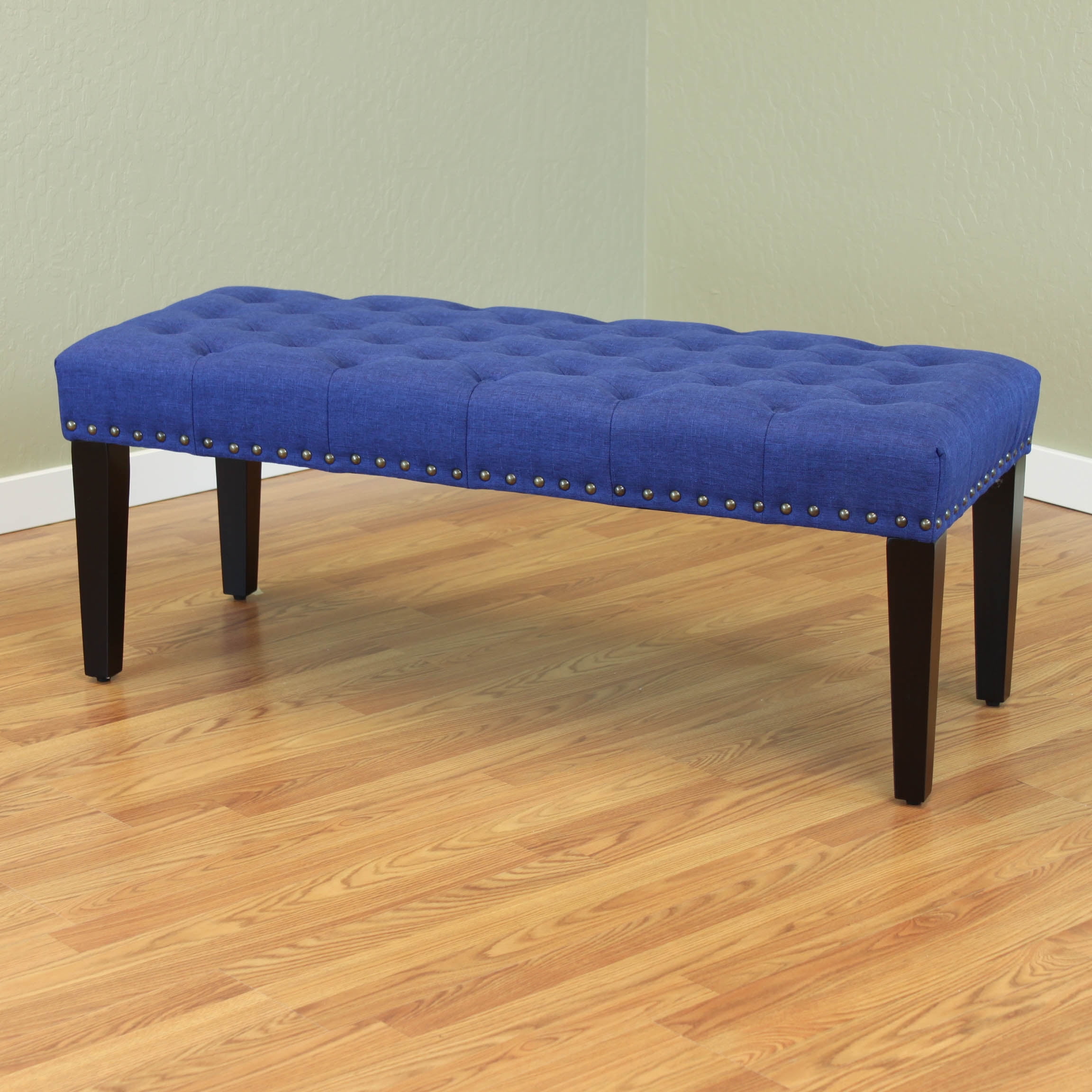 Sopri Deep Blue Upholstered Bench - Walmart.com