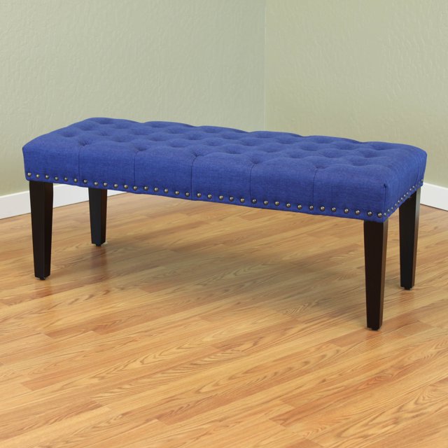 Sopri Deep Blue Upholstered Bench - Walmart.com