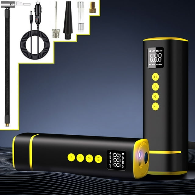 Tire Inflator 12V Portable Air Compressor Pump | 150PSI Fast Inflate | Digital Gauge | LED ...