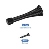 4Pack Spring Door Stopper, 3" Flexible Door Stop with Rubber Bumper ...