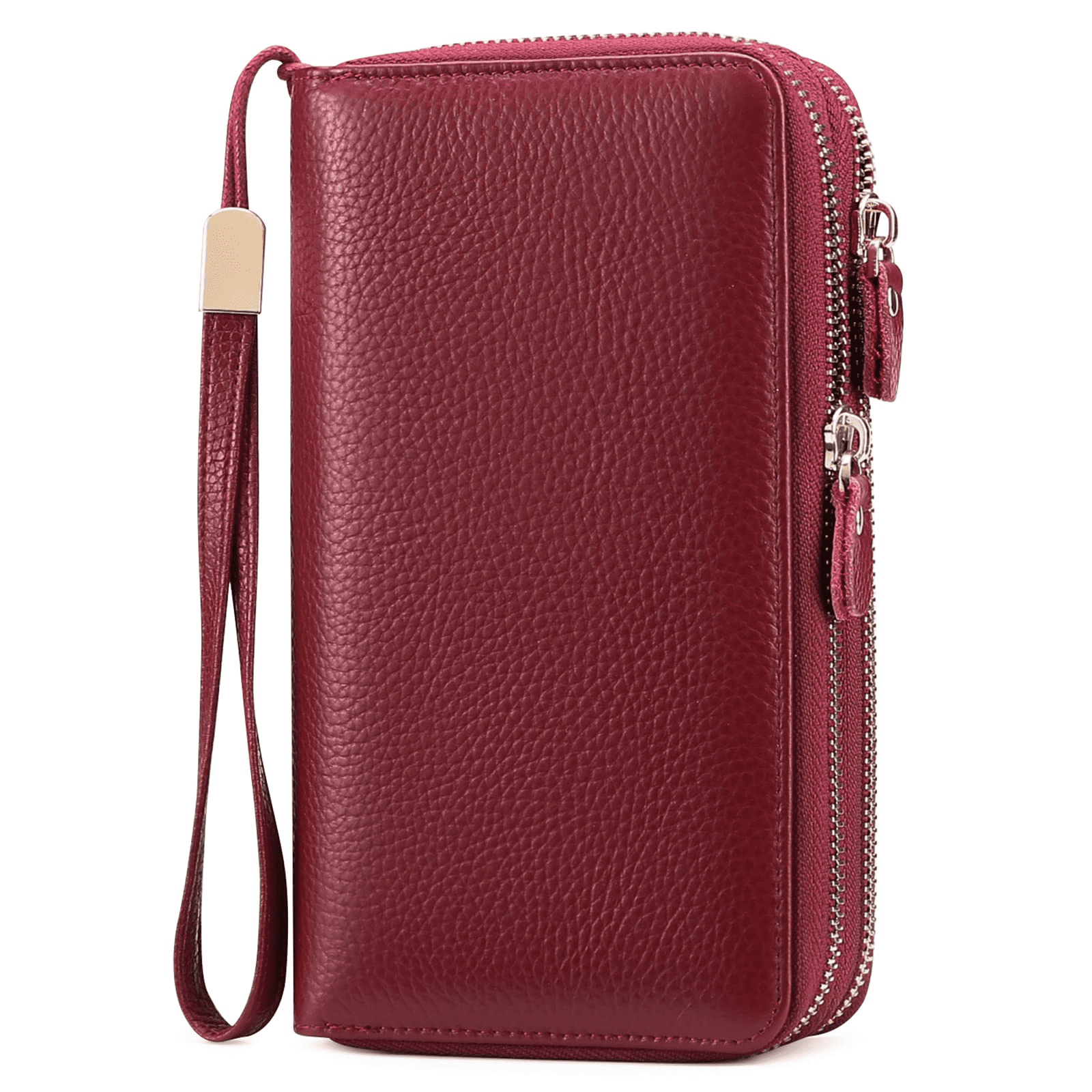 Sendefn RFID Blocking Leather Zip Wallet for Women Credit Card Cluch ...