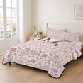 Abstract Pink Flower Seamless 3 Pieces Quilt Set,1 Quilt with 2 Shams ...