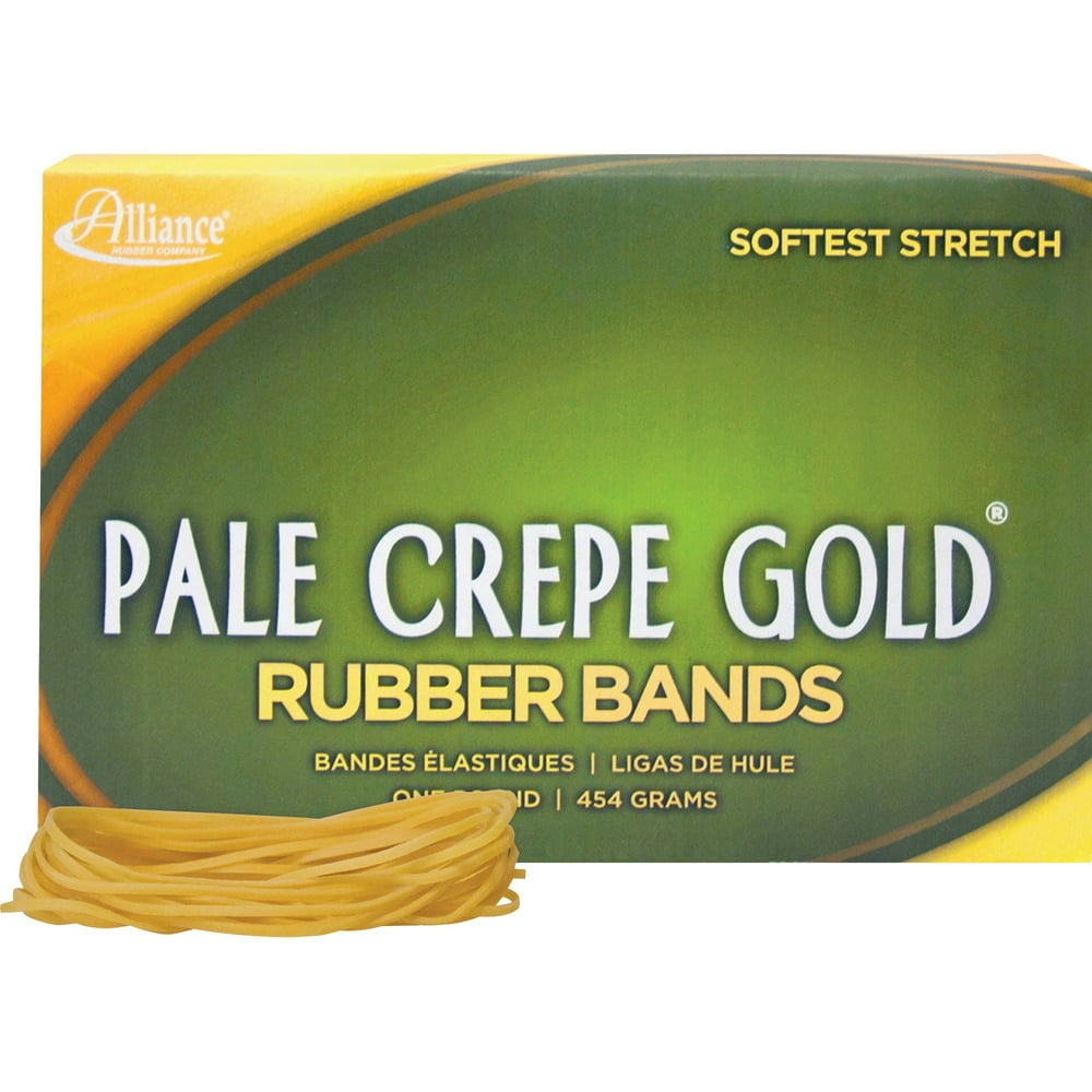 Alliance(R) Pale Crepe Gold? Rubber Bands In 1 Lb. Box, #19 3 1/2in. x ...