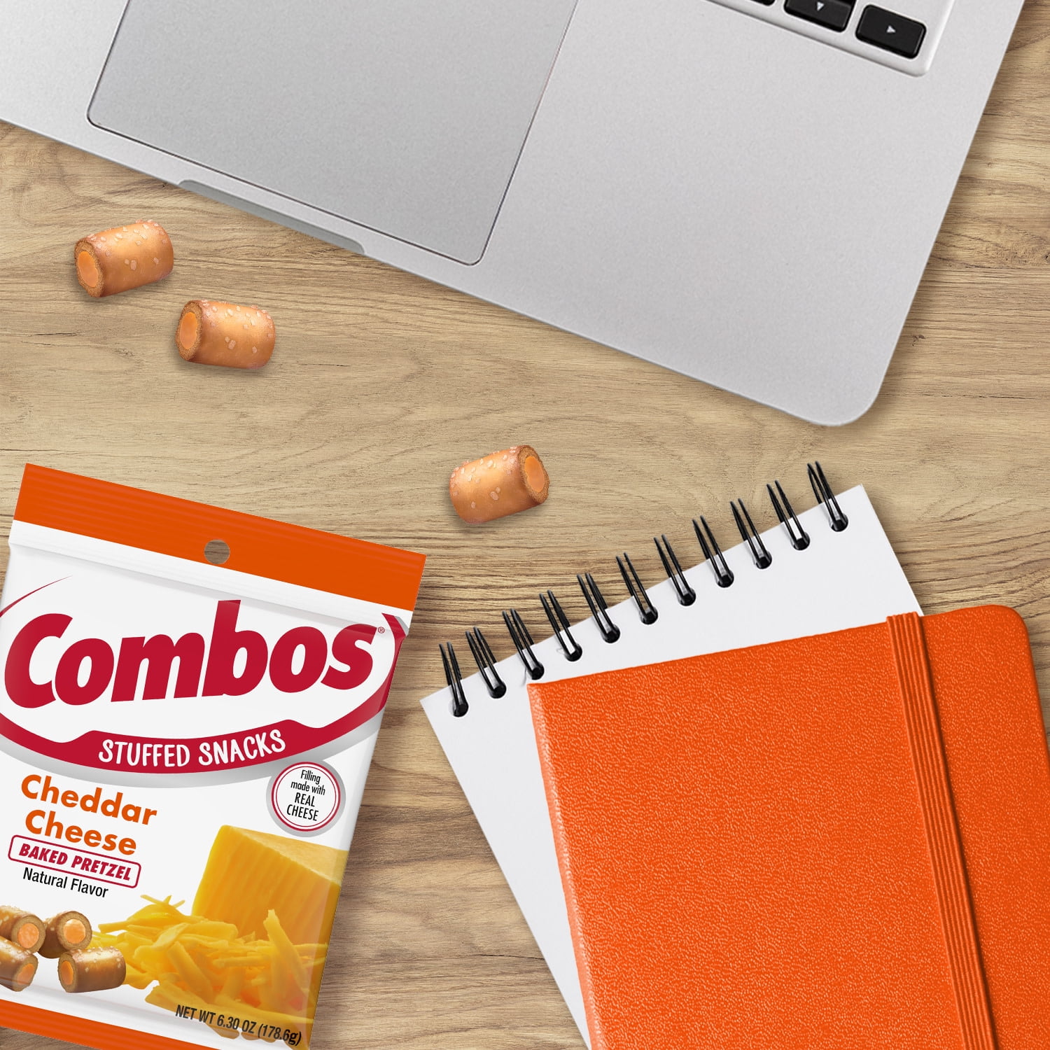 Combos Stuffed Snacks Cheddar Cheese Baked Pretzel Snacks – 6.3 oz Bag