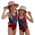 4th of July Girls One Piece Swimsuits Size 6-7 Swim Bikini Sets ...