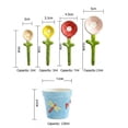 Blue Ceramic Flower Measuring Spoons - 4-Piece Gift Set with Base and ...