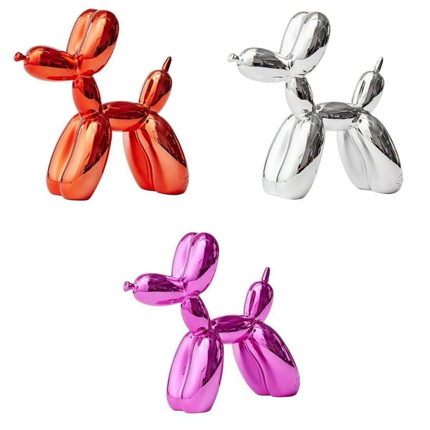 Escultura Colorida De Estatua Del Perro Del Globo De Historieta 3pcs ...