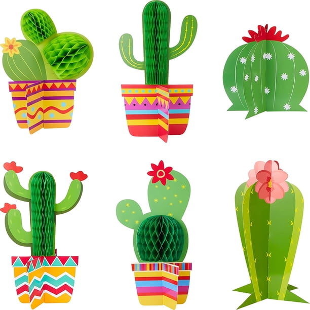 6 Pieces Cactus Party Decorations Kit Includes 4 Pieces Cactus ...