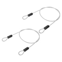3/16" Dia Vinyl Coated Stainless Steel Cable with Loops, 2 Pcs 2 ft (20 ...