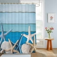 Bathroom Shower Curtain Summer Ocean Starfish Shell Waterproof Shower ...