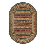 Unique Loom Fars Collection Area Rug - Pasadena (4' x 6' Oval Blue ...