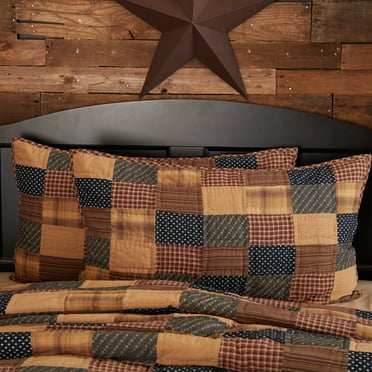 VHC Brands Crosswoods Patchwork Cotton Primitive Bedding Hand Quilted ...