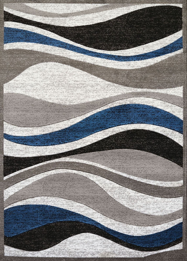 United Weavers Studio Area Rug 710-00761 Silica Denim Blue Waves Lines ...