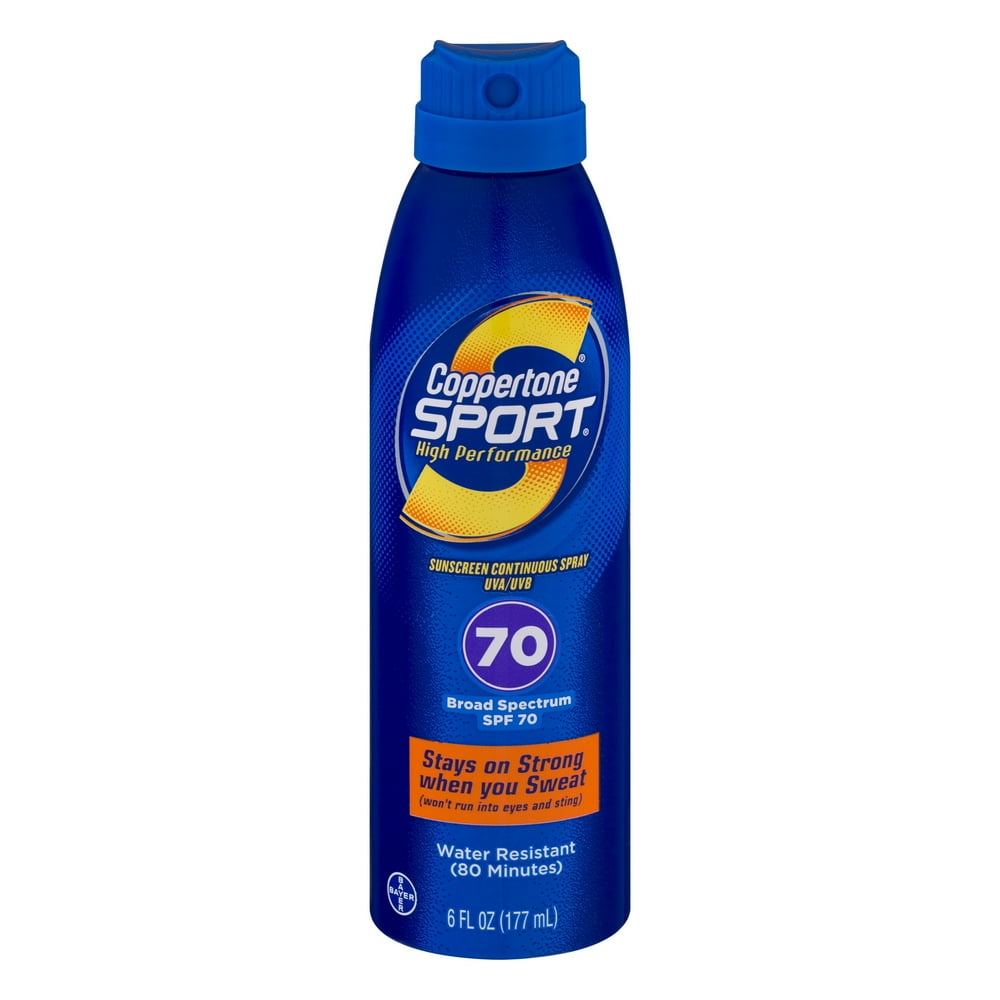 Coppertone Sport Continuous Spray Sunscreen, SPF 70, 6 fl oz - Walmart ...