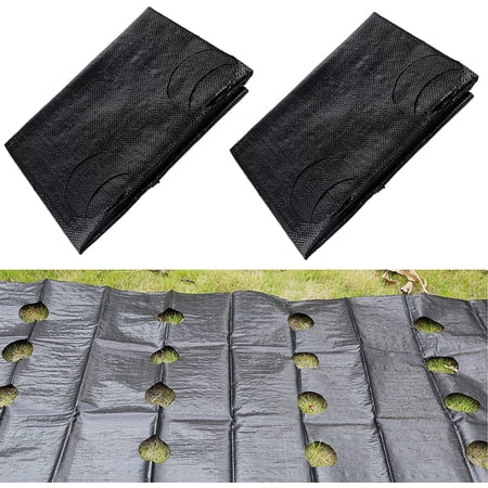 2 Pack 12 x 3 Ft Weed Barrier Landscape Fabric with 3 Planting Holes ...