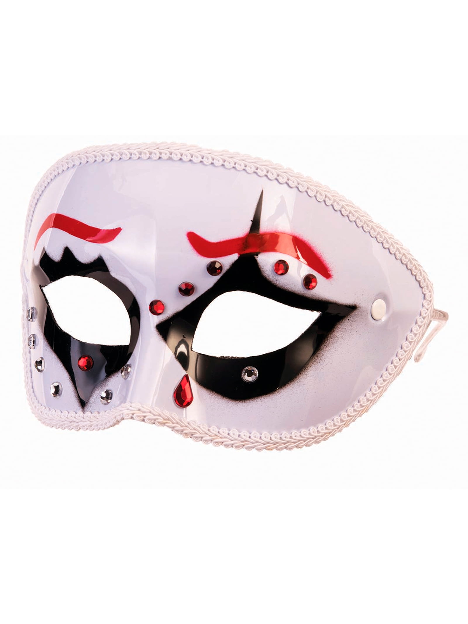 Mystery Circus Adult Jester Costume Halloween Clown Half Mask - Walmart.com