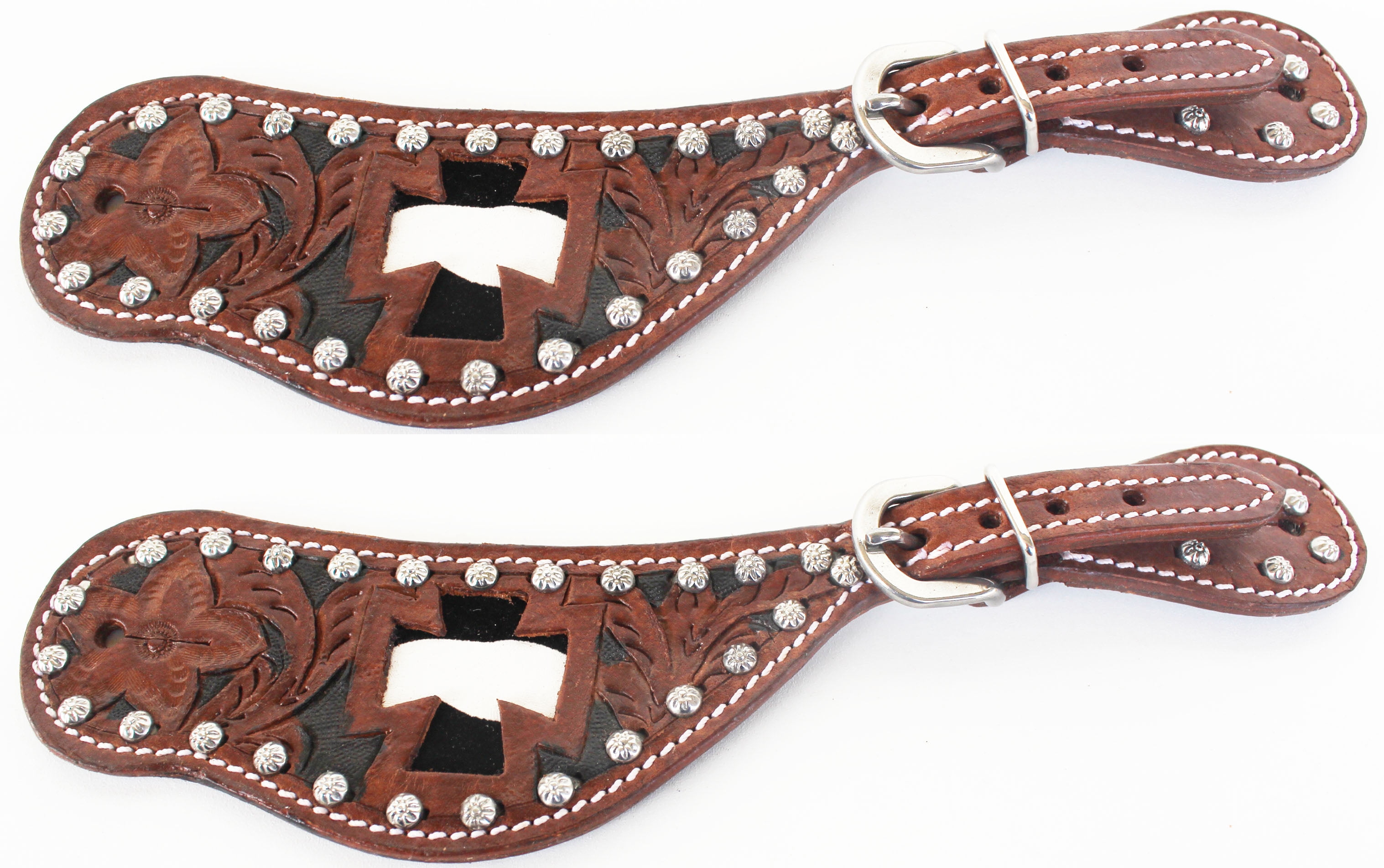 Horse Western Riding Cowboy Boots Leather Spur Straps Tack 74105 ...