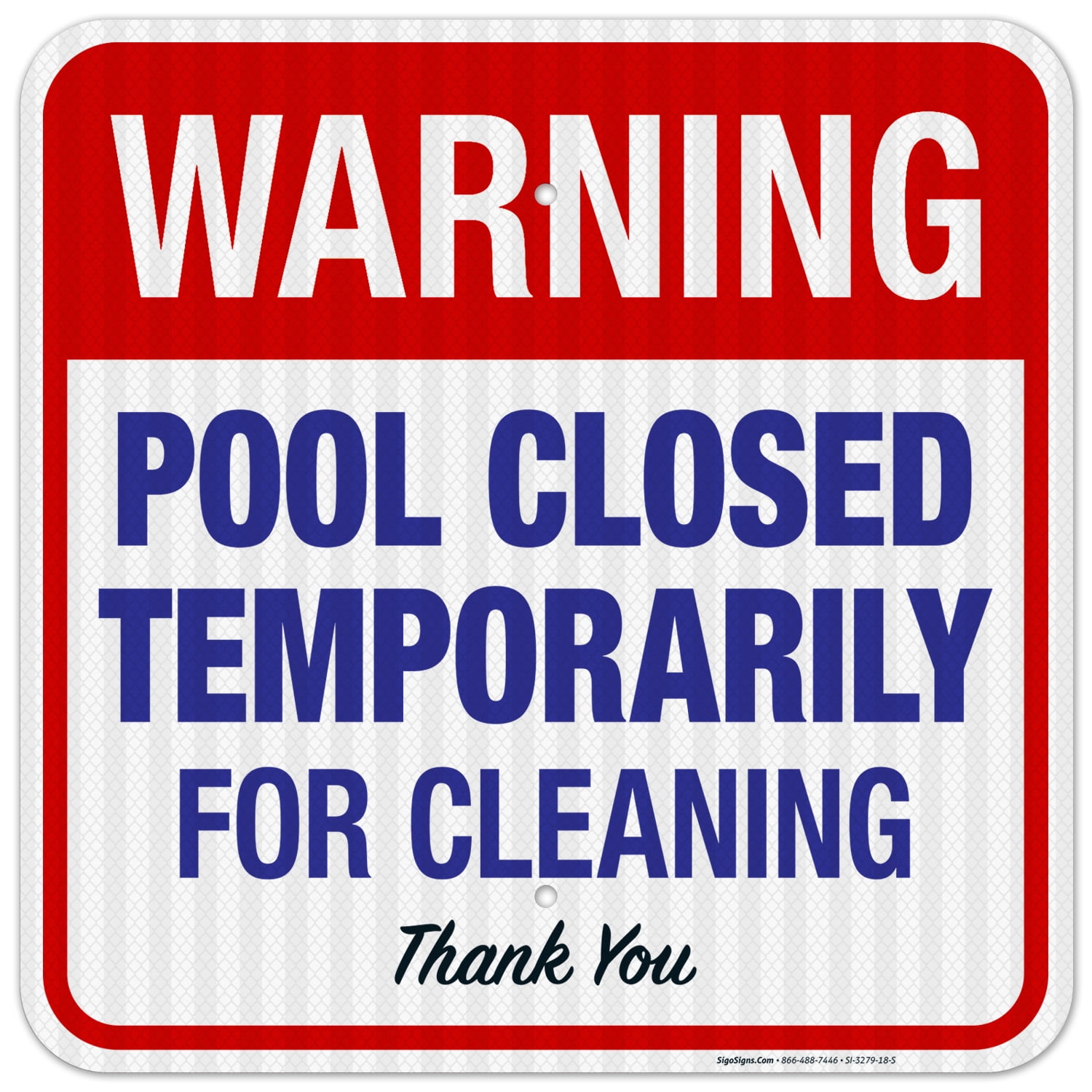 Warning Pool Closed Temporarily For Cleaning Thank You Sign, - Walmart.com