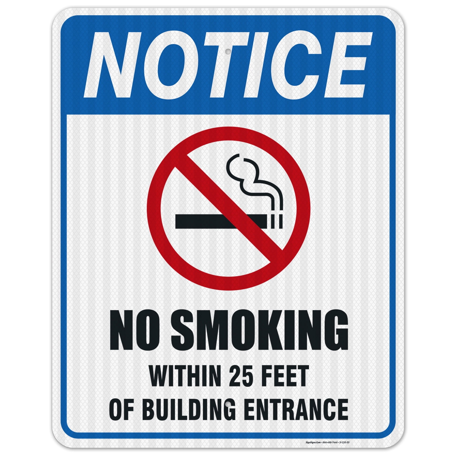 No Smoking Within 25 Feet of Building Entrance Sign, - Walmart.com