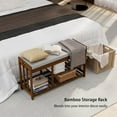 3-Tier Bamboo Shoe Rack Bench, Shoe Storage Organizer Bench, Entryway ...