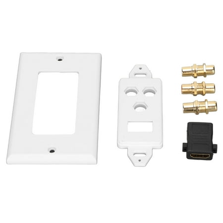 3RCA HD Multimedia Interface Wall Plate, AV Combo Port Plate Standard ...