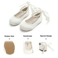 Toddler Little Girl Ivory White Dress Shoes Size 8 - Girl Ballet Flats ...