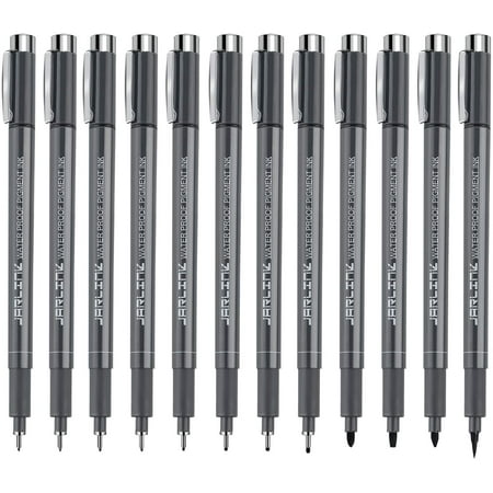12 Pack Hand Lettering Pens, Black Ink Calligraphy Brush Pens for ...